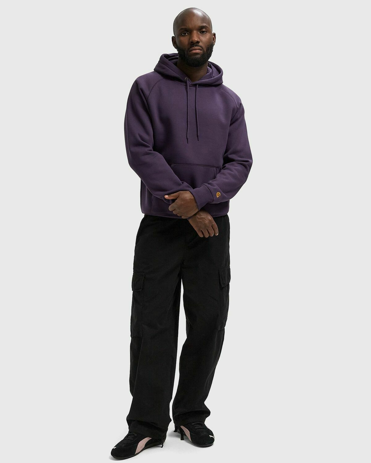 Carhartt WIP Hooded Chase Sweat Purple Mens Hoody Carhartt WIP