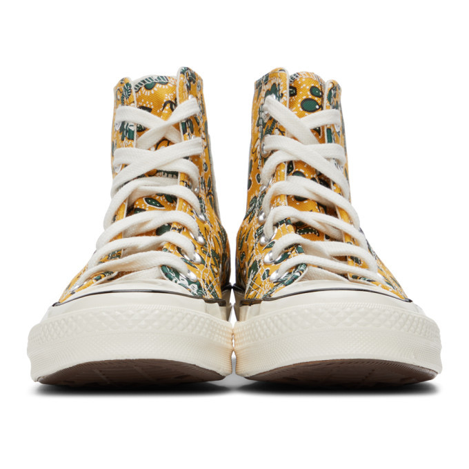 Converse Yellow Culture Prints Chuck 70 Hi Sneakers Converse