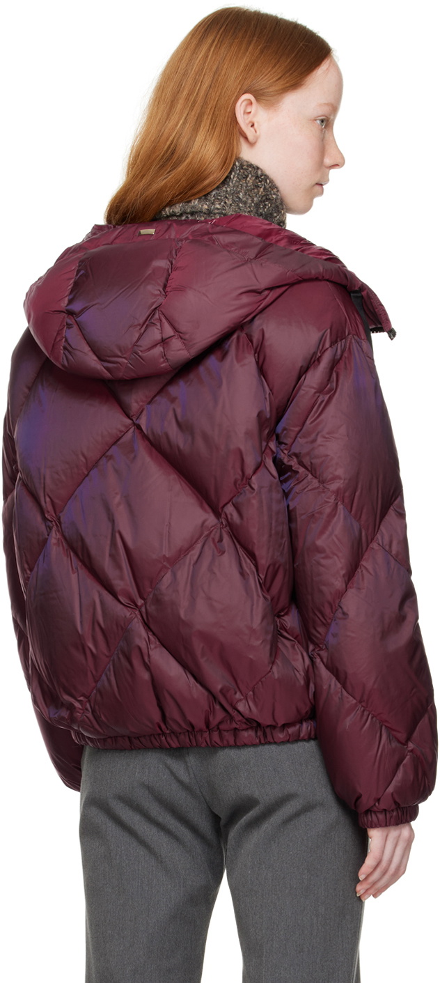Herno Purple Diamond Quilt Bomber Down Jacket Herno