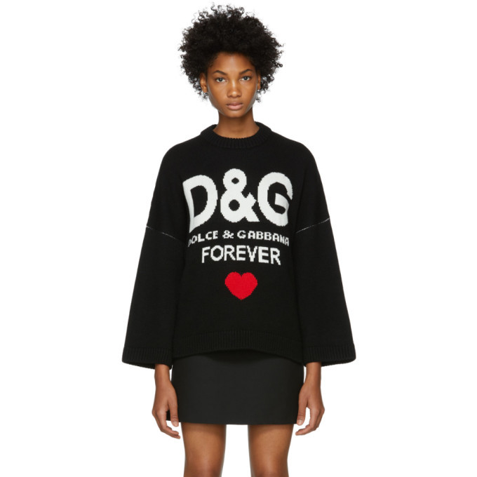 Dolce and Gabbana Black Cashmere Forever DandG Sweater Dolce & Gabbana