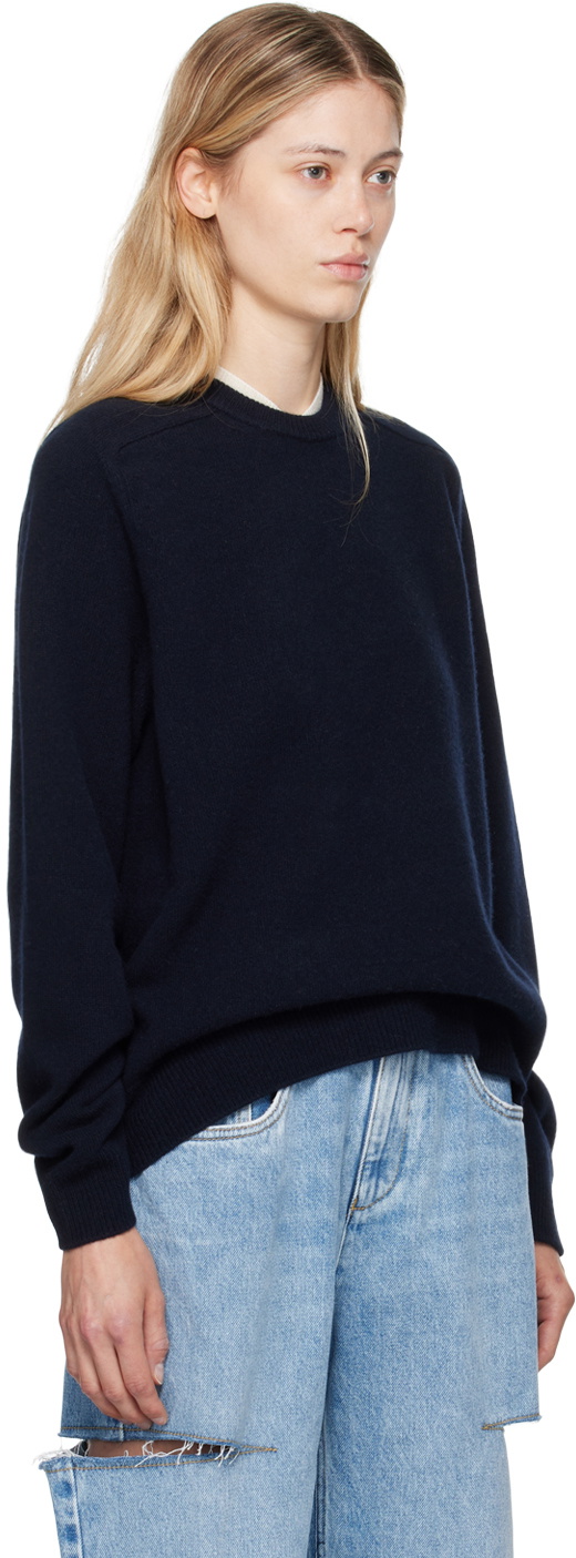 Maison Margiela Navy Washed Lambswool Sweater Maison Margiela