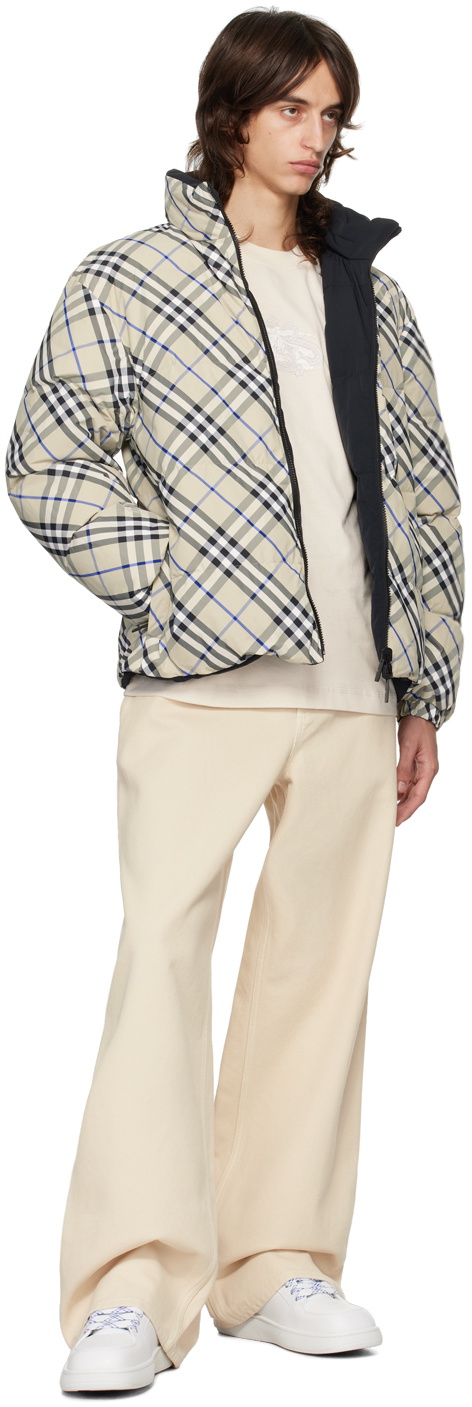 Burberry Beige Check Reversible Down Jacket Burberry