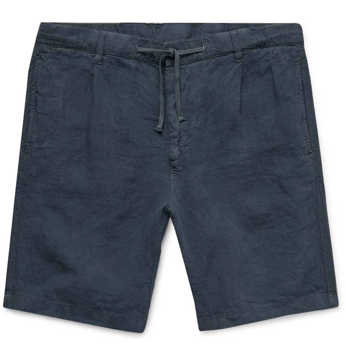 Hartford - Pleated Linen Drawstring Shorts - Gray Hartford