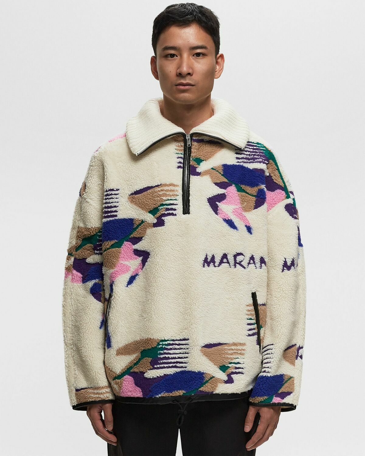 Marant Marlo Coat Blue/Beige Fleece Jackets Isabel Marant