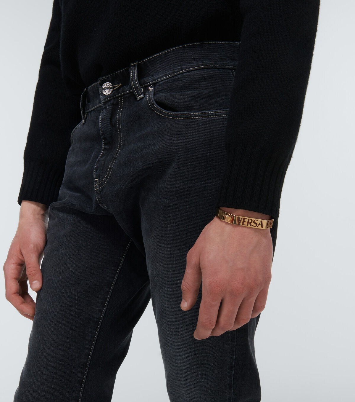 Versace - Logo cuff bracelet Versace