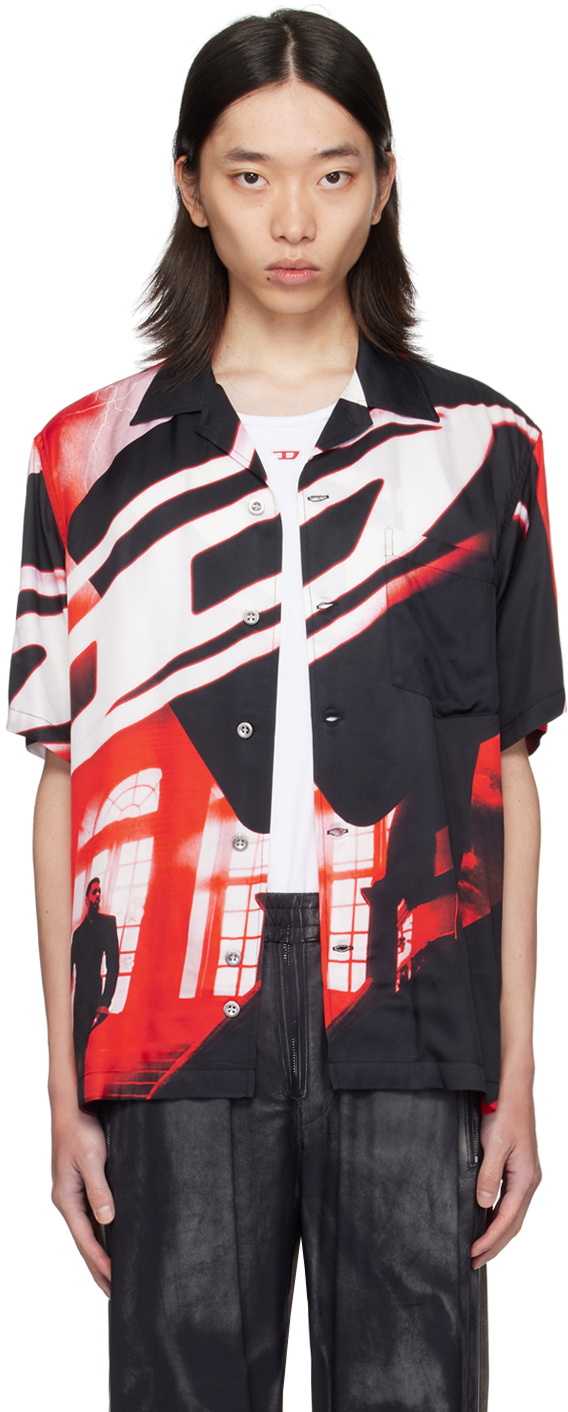Diesel Red & Black Bmowt-Adrian Shirt Diesel