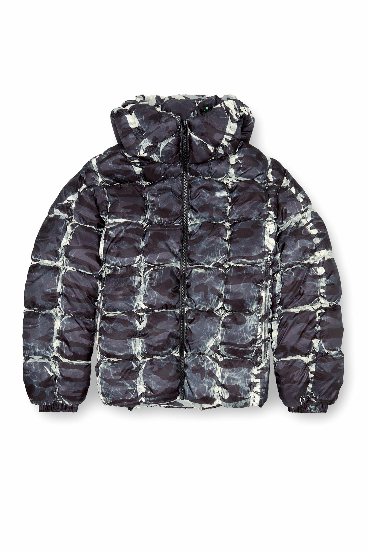 Diesel Hooded puffer jacket with camo print - Winter Jackets Mens in ...