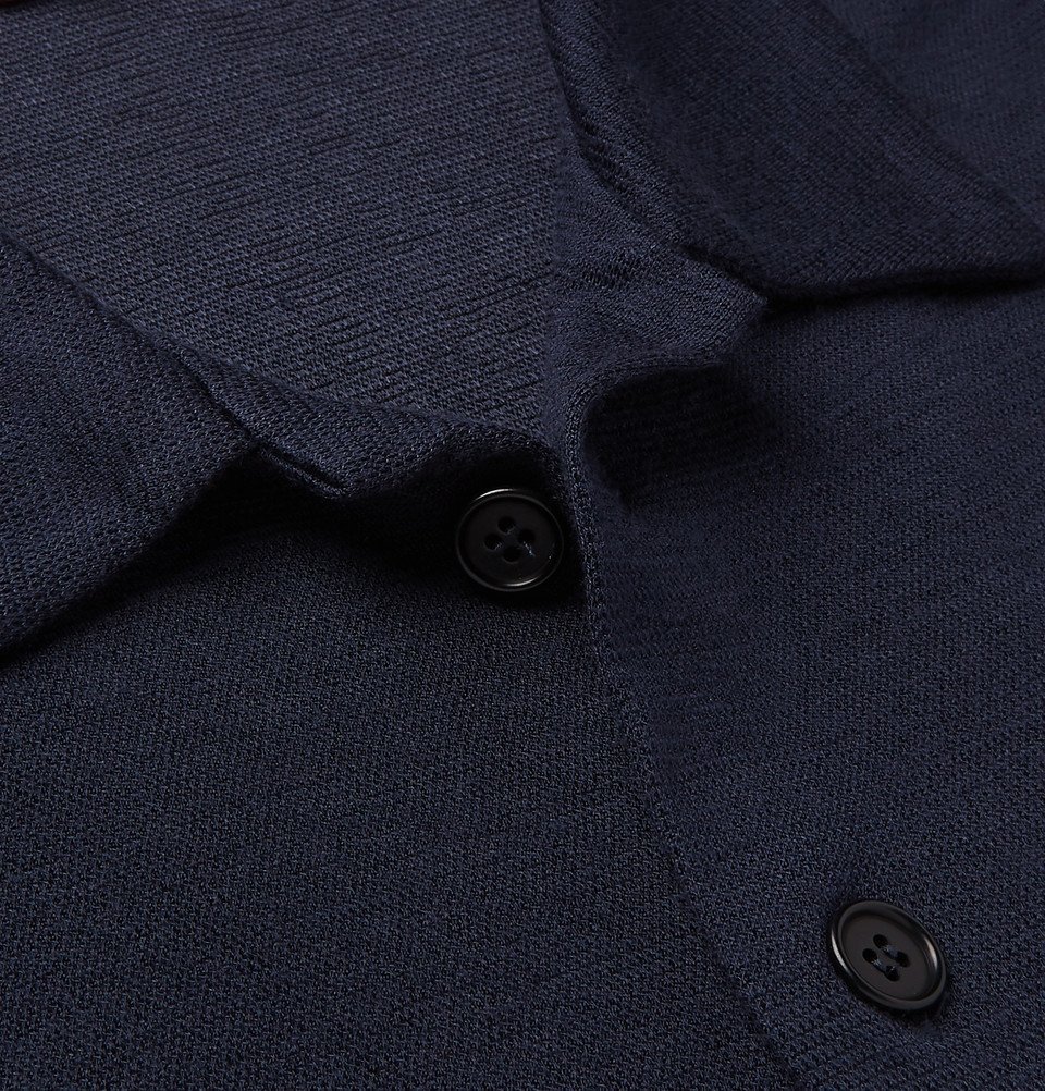 Barena - Mesola Stretch-Knit Shirt - Men - Navy Barena