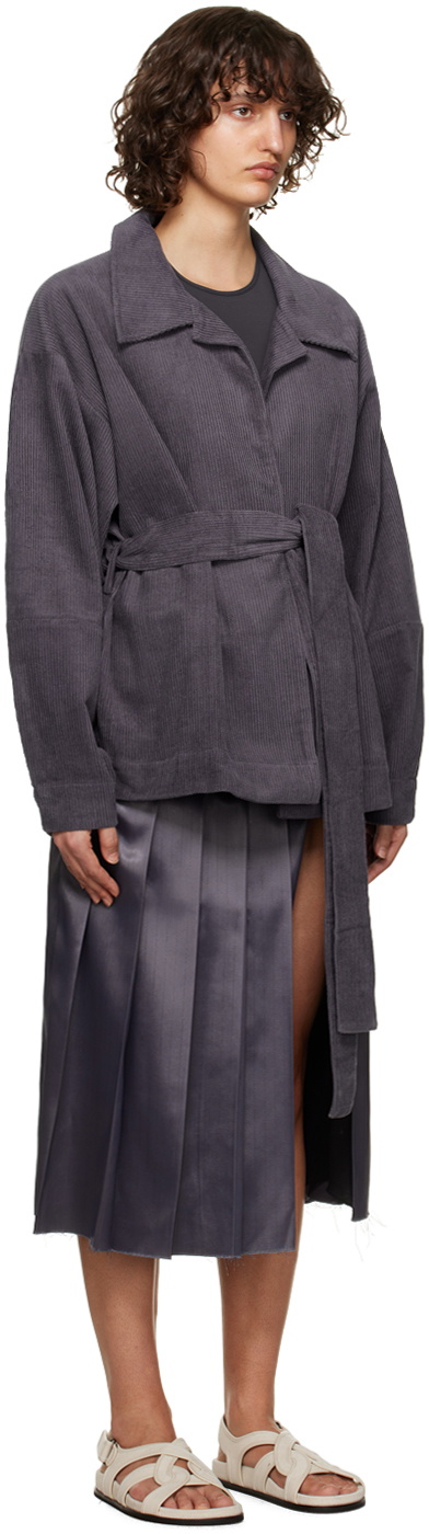 Deiji Studios Blue Belted Robe Deiji Studios
