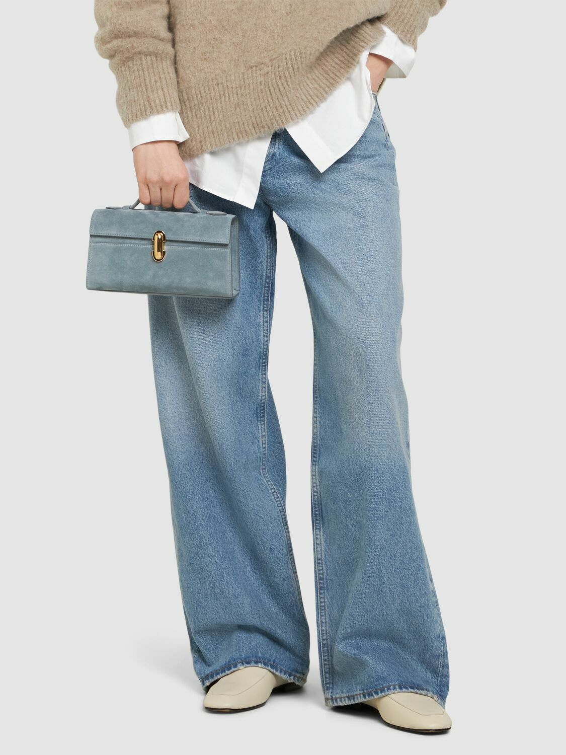 SAVETTE The Symmetry Suede Top Handle Bag Savette