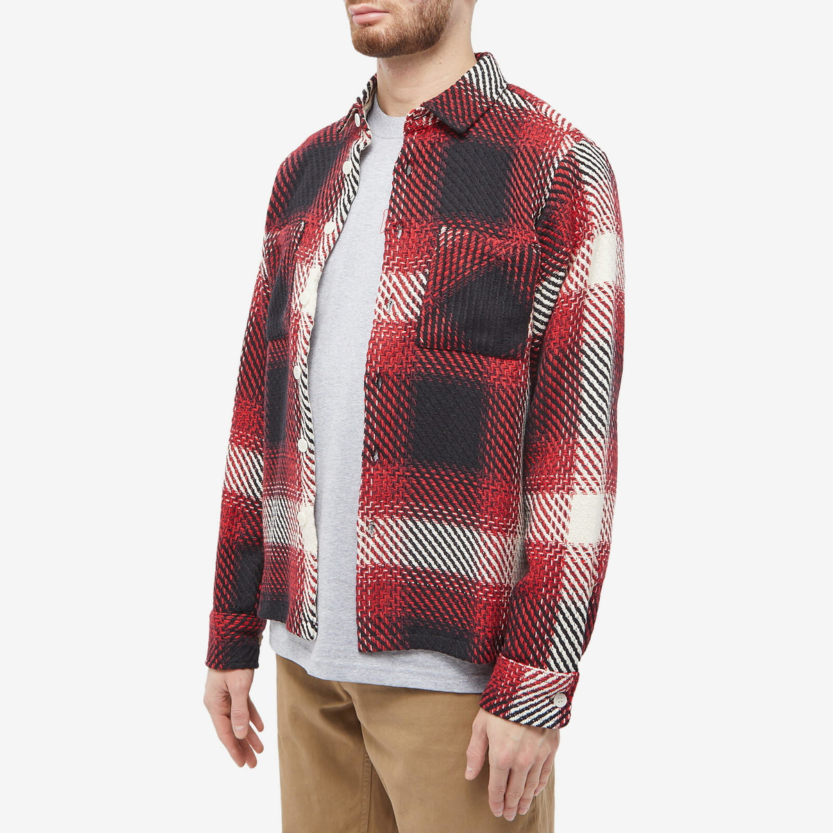Wax London Men's Whiting Ombre Overshirt in Red Wax London
