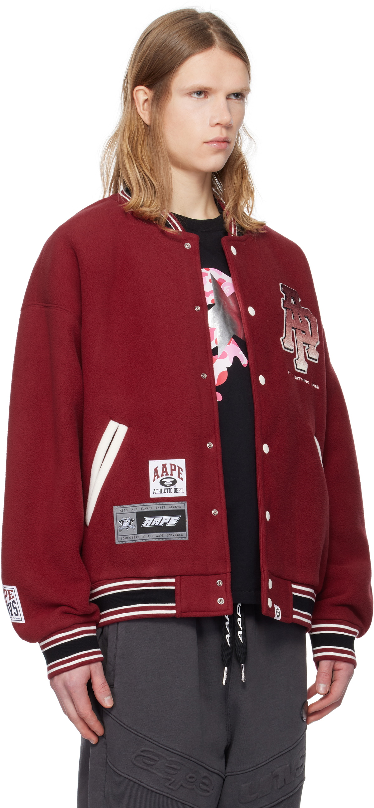 AAPE by A Bathing Ape Red AAPE Main Bomber Jacket AAPE by A Bathing Ape