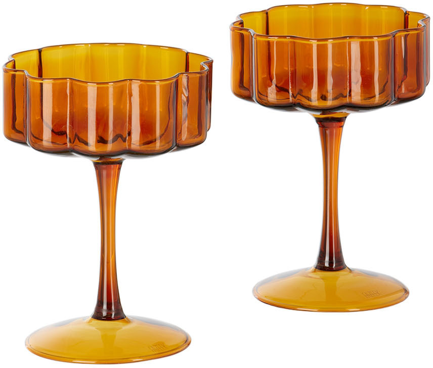 Fazeek Orange Wave Coupe Glass Set Fazeek