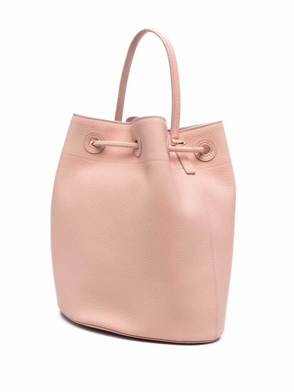 BURBERRY - Small Leather Drawstring Bucket Bag Burberry