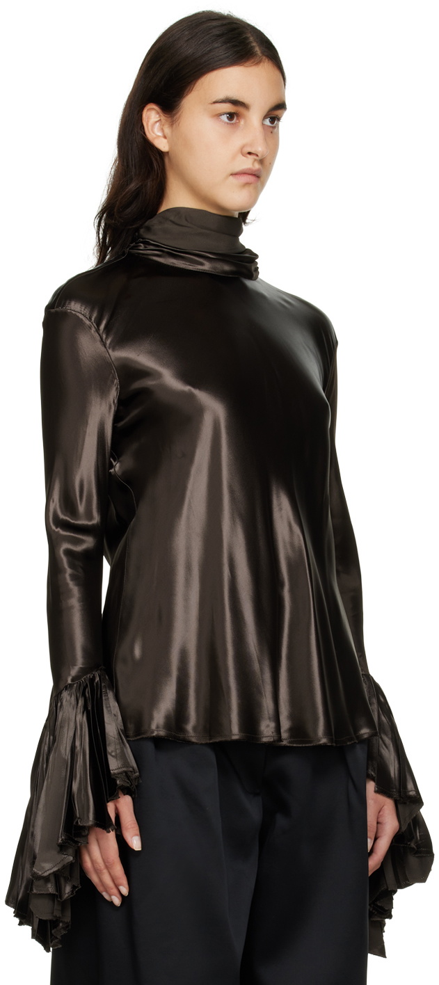 KHAITE Brown 'The Amelia' Blouse Khaite