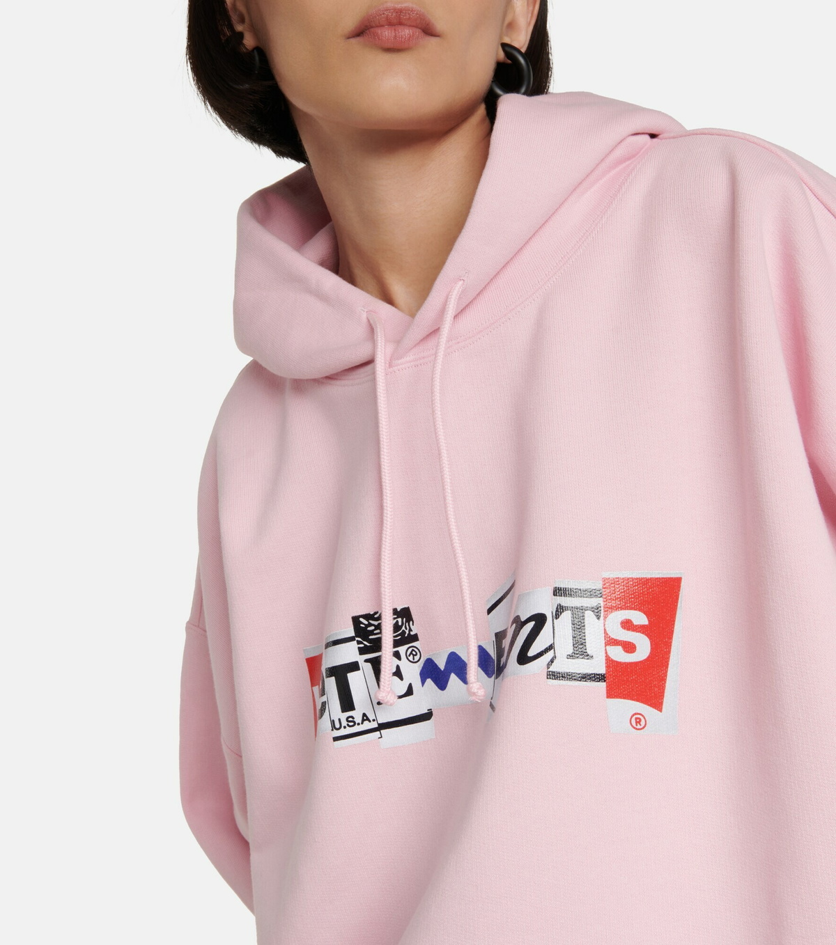 Vetements - Logo cotton-blend hoodie Vetements