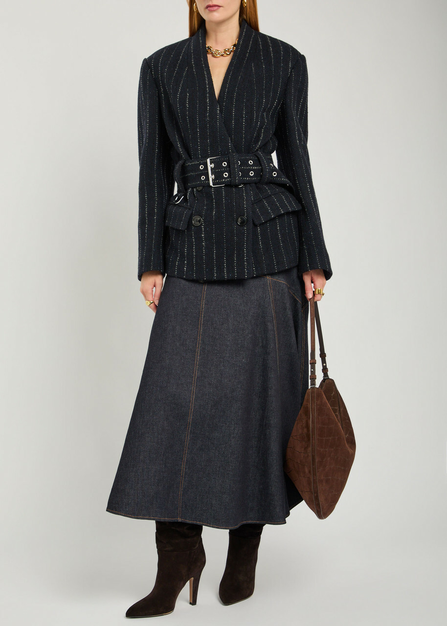 Isabel Marant Fyma Belted Wool Jacket Navy Isabel Marant