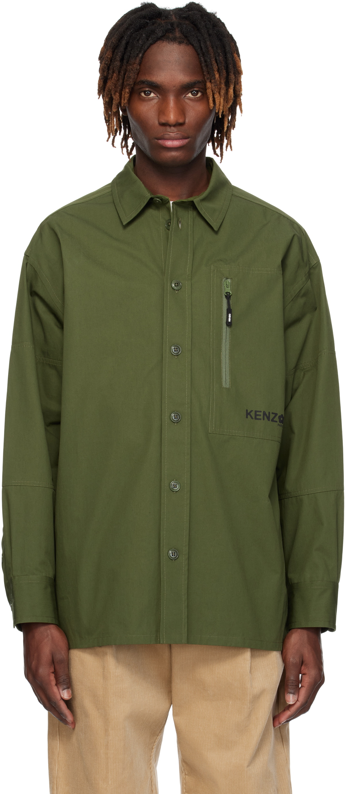 Kenzo Green Kenzo Paris 'Boke Flower 2.0' Oversized Shirt Kenzo
