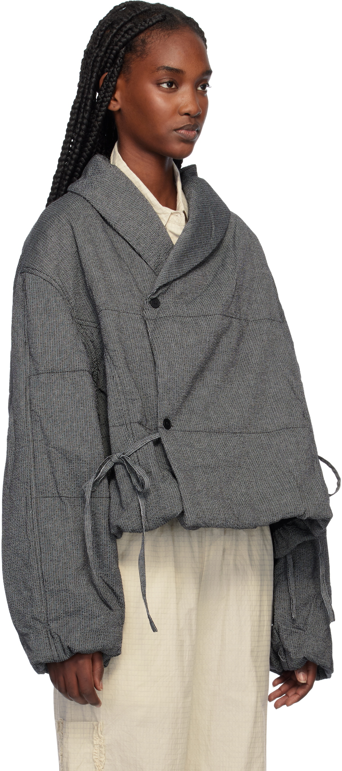 Deiji Studios SSENSE Exclusive Black & White Bubble Jacket Deiji Studios