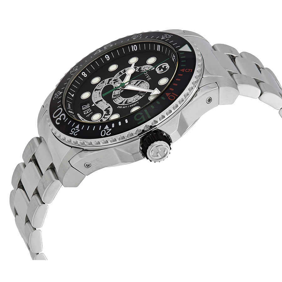 Gucci Dive Quartz Black Dial Mens Watch YA136218 Gucci