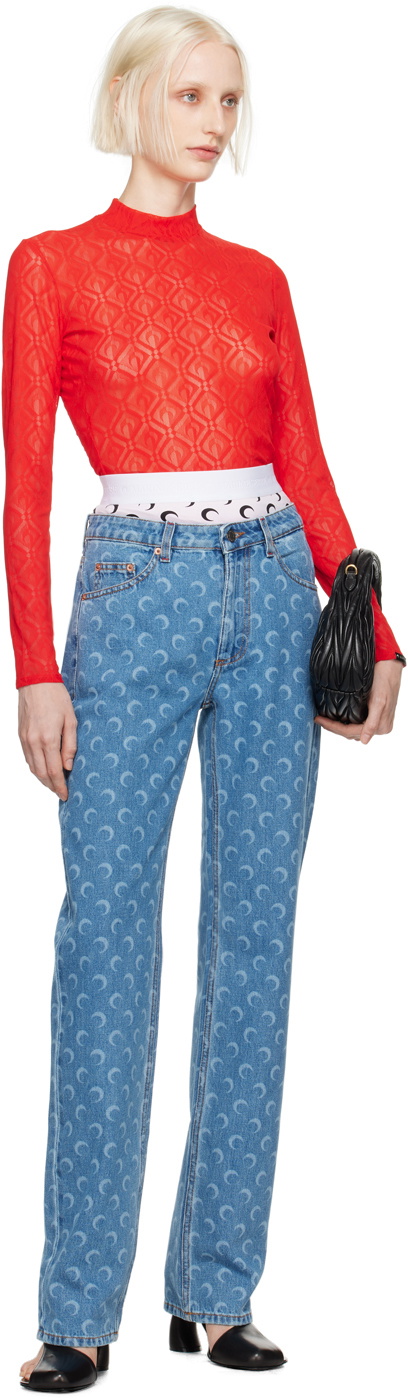 Marine Serre Blue Moon Laser Jeans Marine Serre