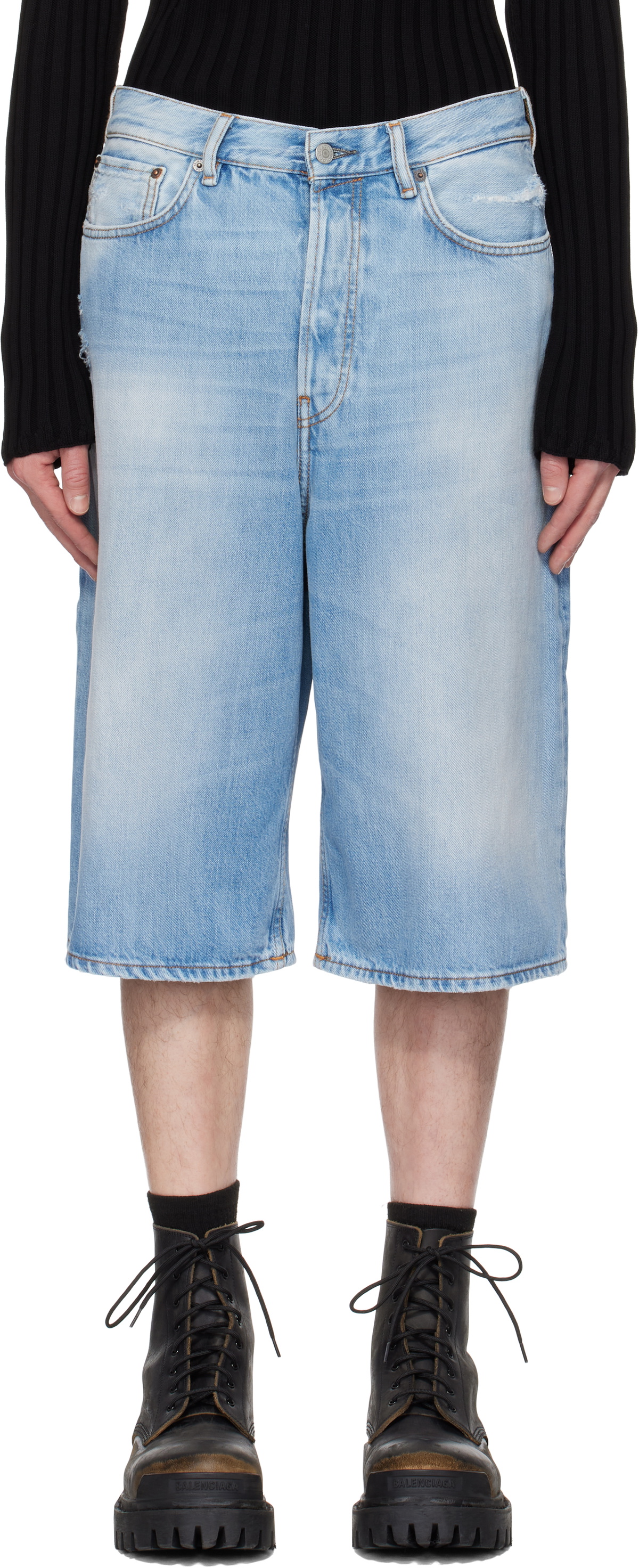 Acne Studios Blue Loose Fit Denim Shorts Acne Studios