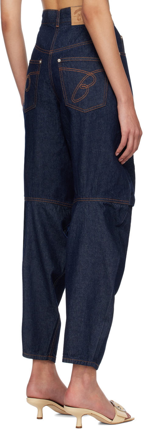 Pushbutton Navy Knee-Tuck Jeans Pushbutton