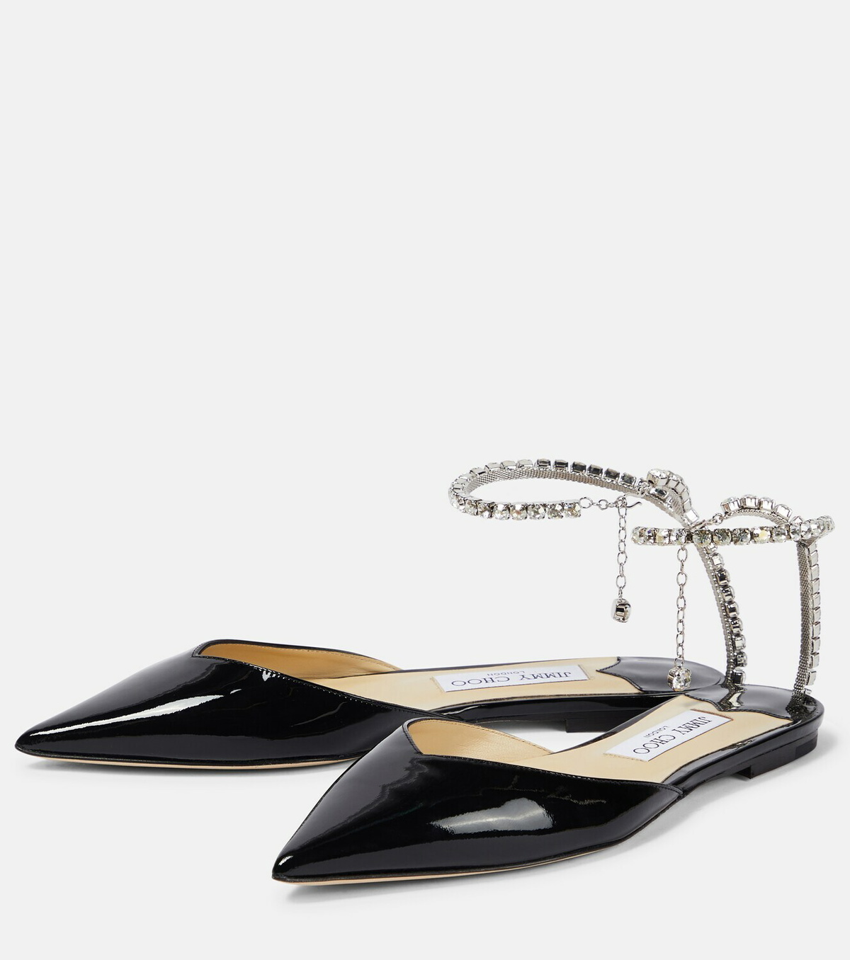 Jimmy Choo - Saeda patent leather crystal flats Jimmy Choo