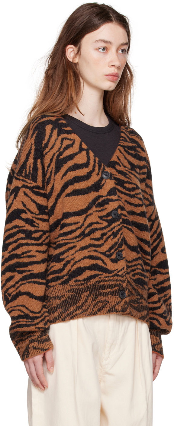 rag & bone Black & Orange Sarah Tiger Cardigan Rag and Bone