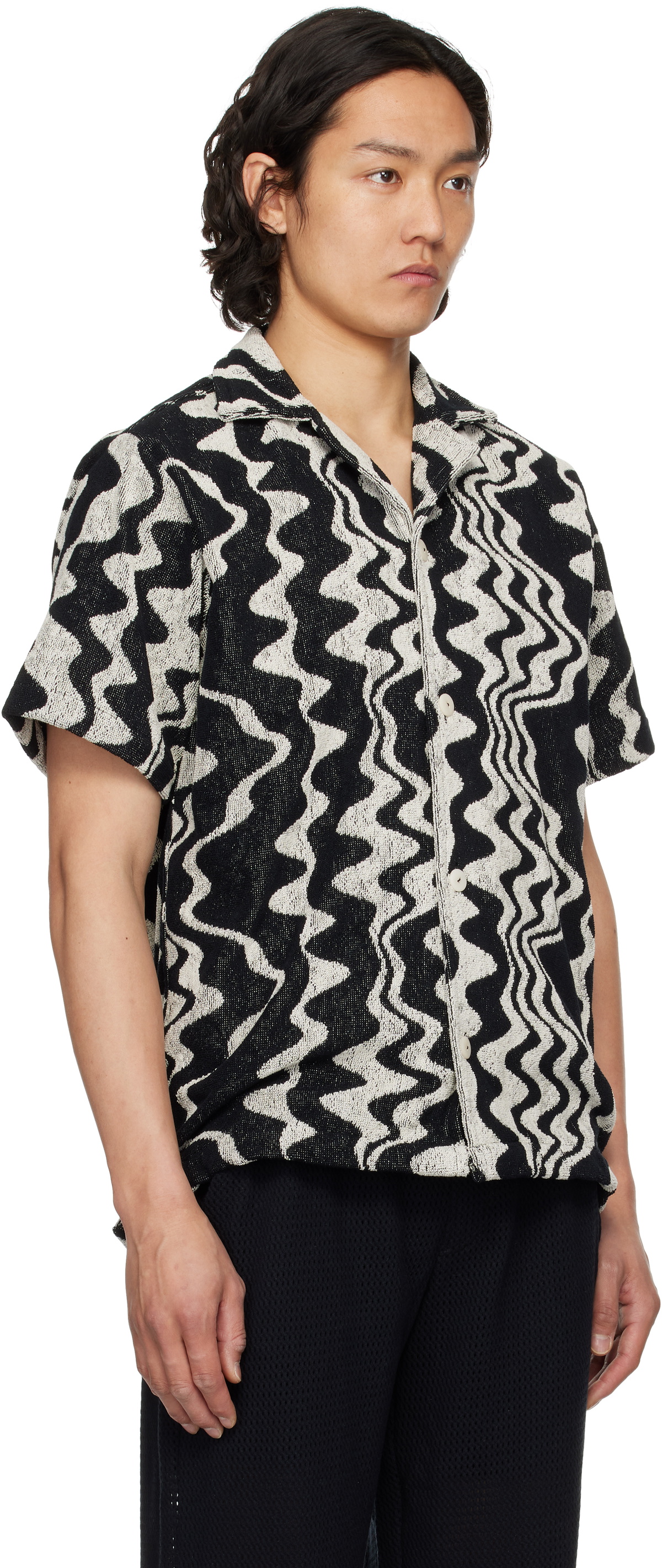 OAS Black & Off-White Verve Cuba Terry Shirt OAS