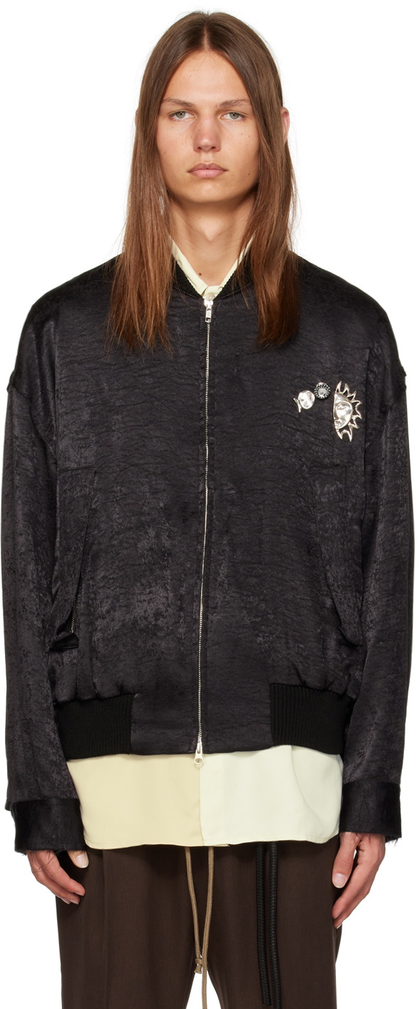 Song for the Mute Black Cuffed Bomber Jacket Song for the Mute