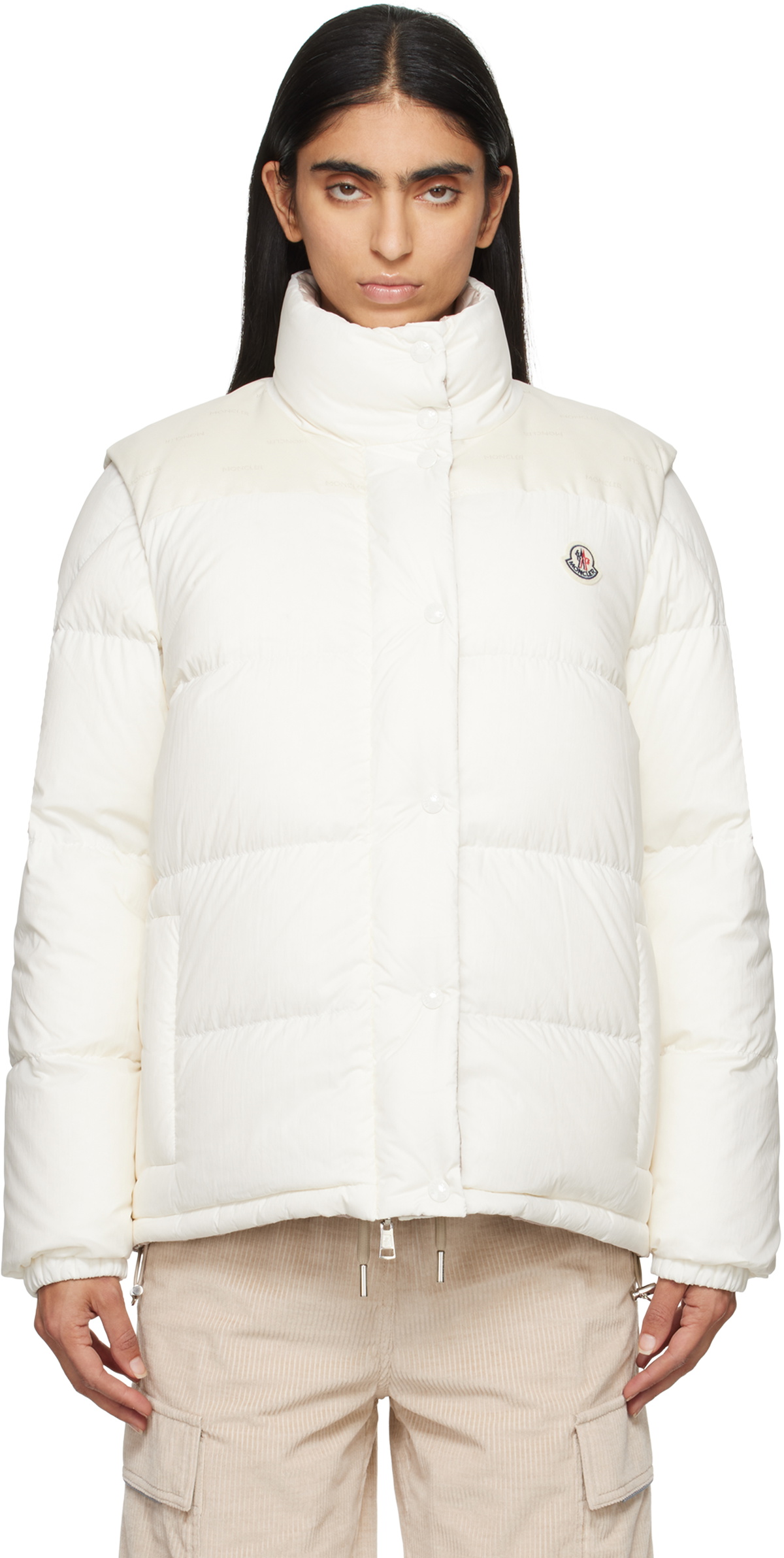 Moncler Off-White Verone Short Reversible Down Jacket Moncler