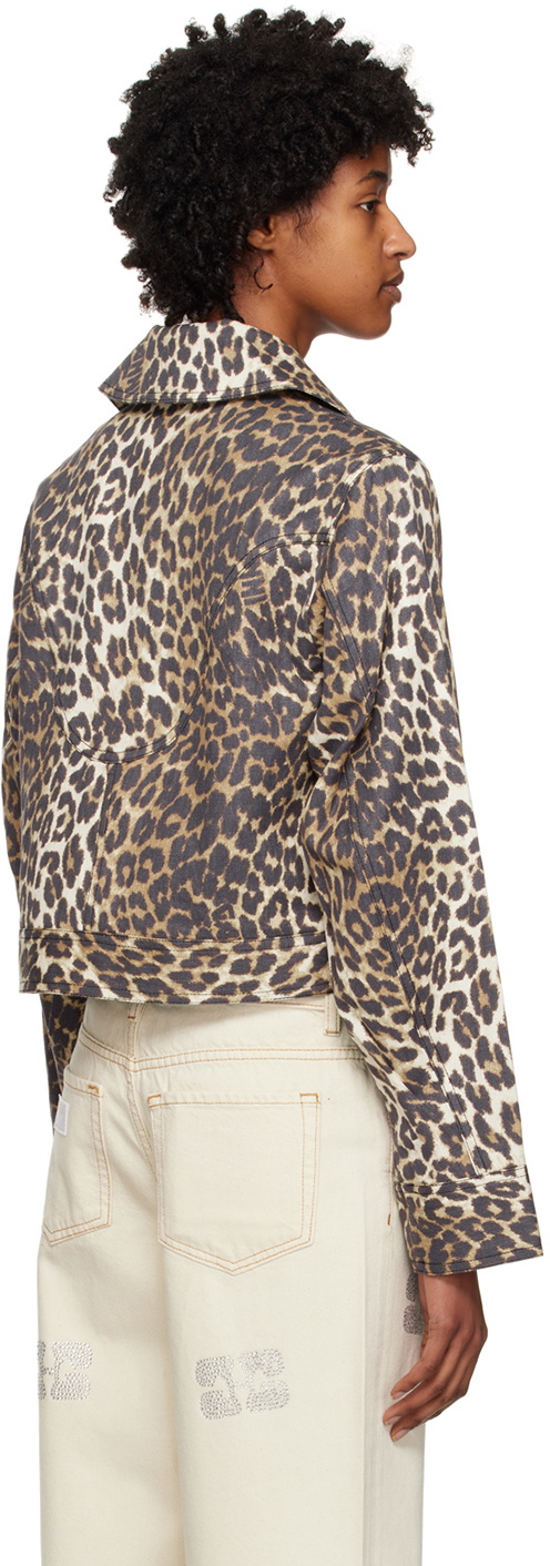 GANNI Brown Leopard Jacket GANNI
