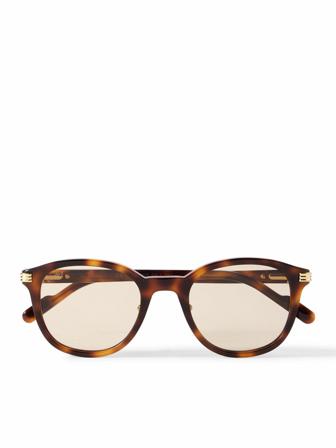 Cartier Eyewear - Round-Frame Embellished Tortoiseshell Acetate ...