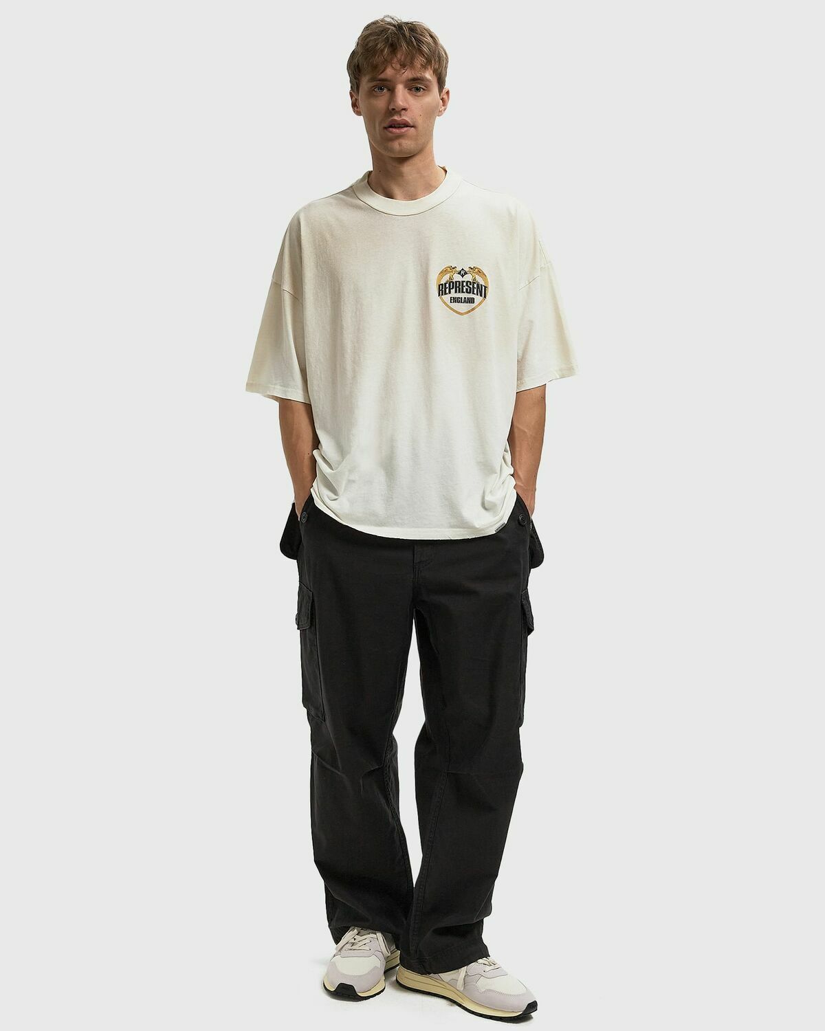 Represent Angel Border T-Shirt White Mens Shortsleefe Represent