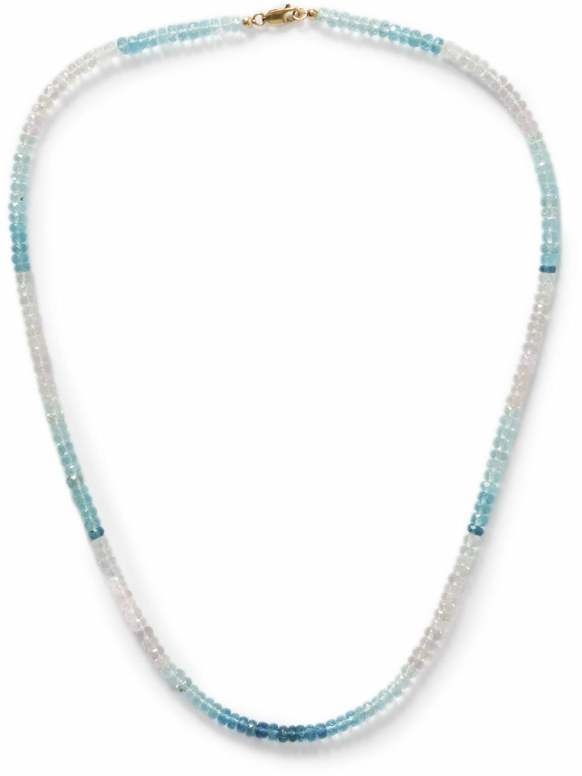 Roxanne First - 14-Karat Gold Aquamarine Beaded Necklace Roxanne First