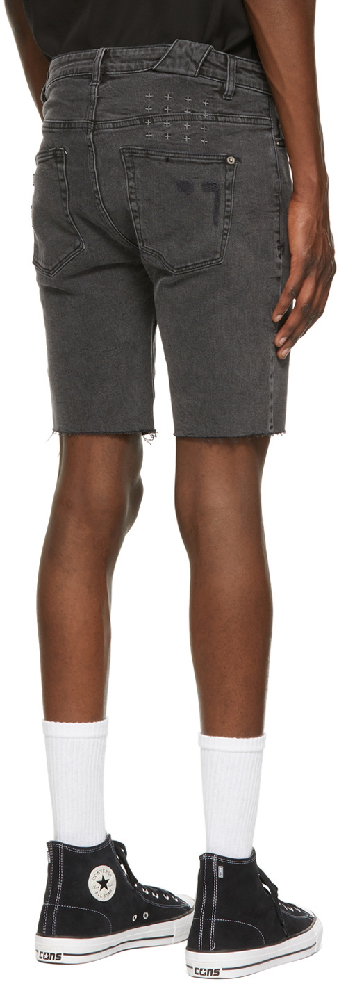 Ksubi Grey Denim Chopper Shorts Ksubi