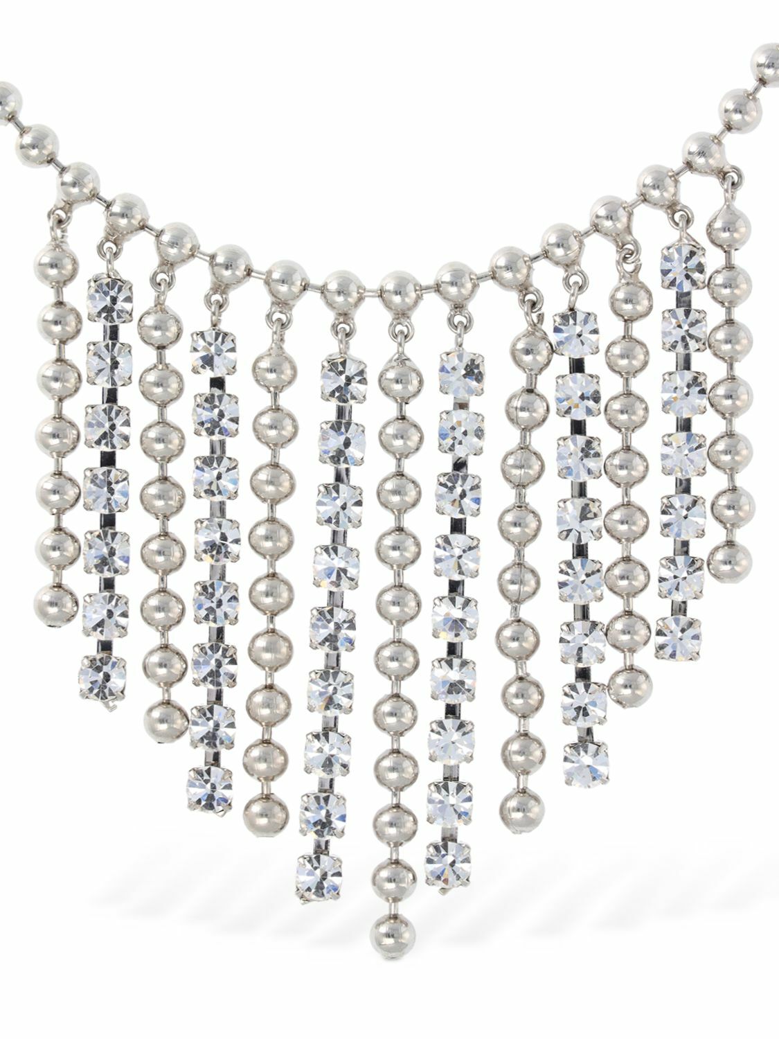 ALESSANDRA RICH - Crystal & Chain Fringe Necklace Alessandra Rich