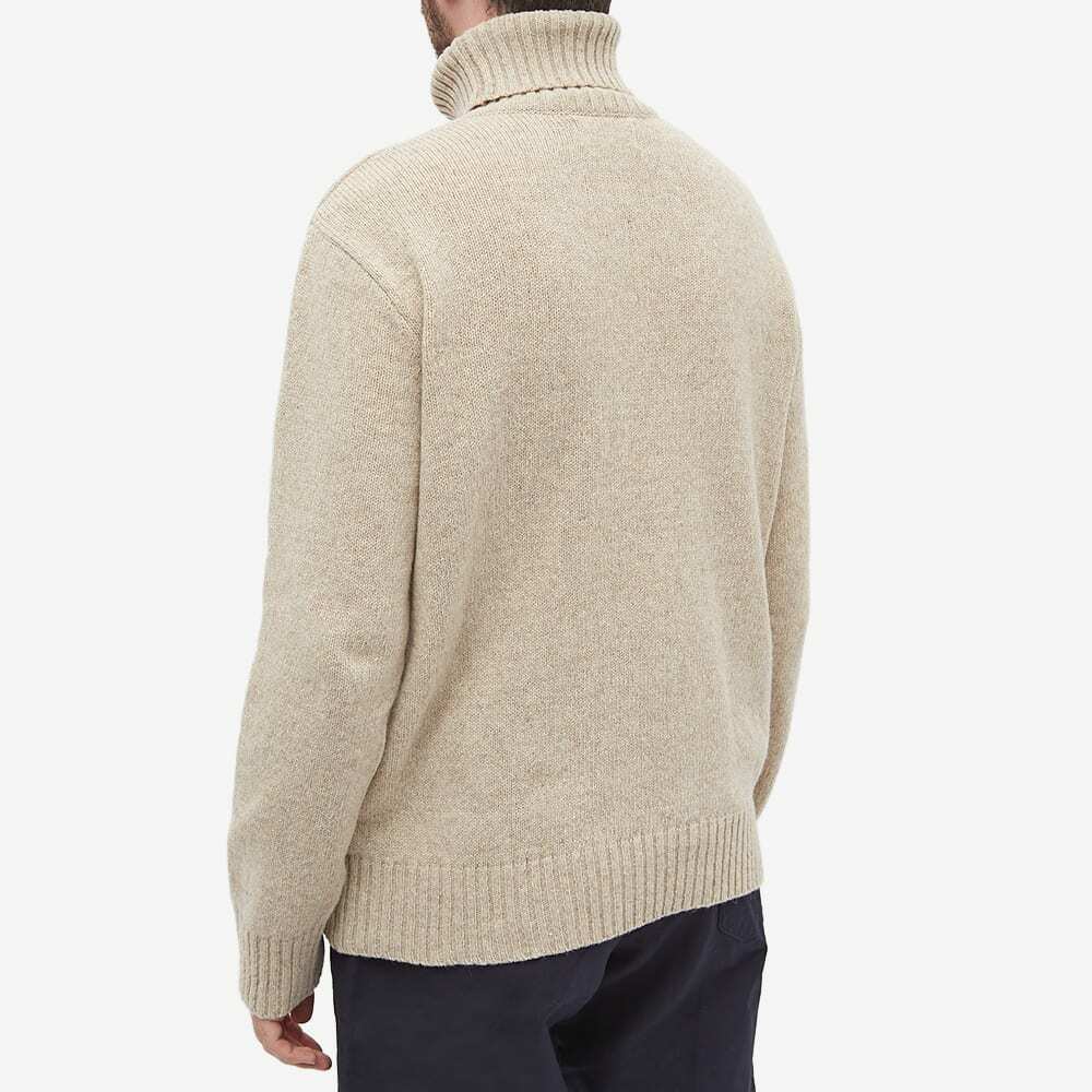 Universal Works Men's Eco Wool Roll Neck Knit in Beige Universal Works