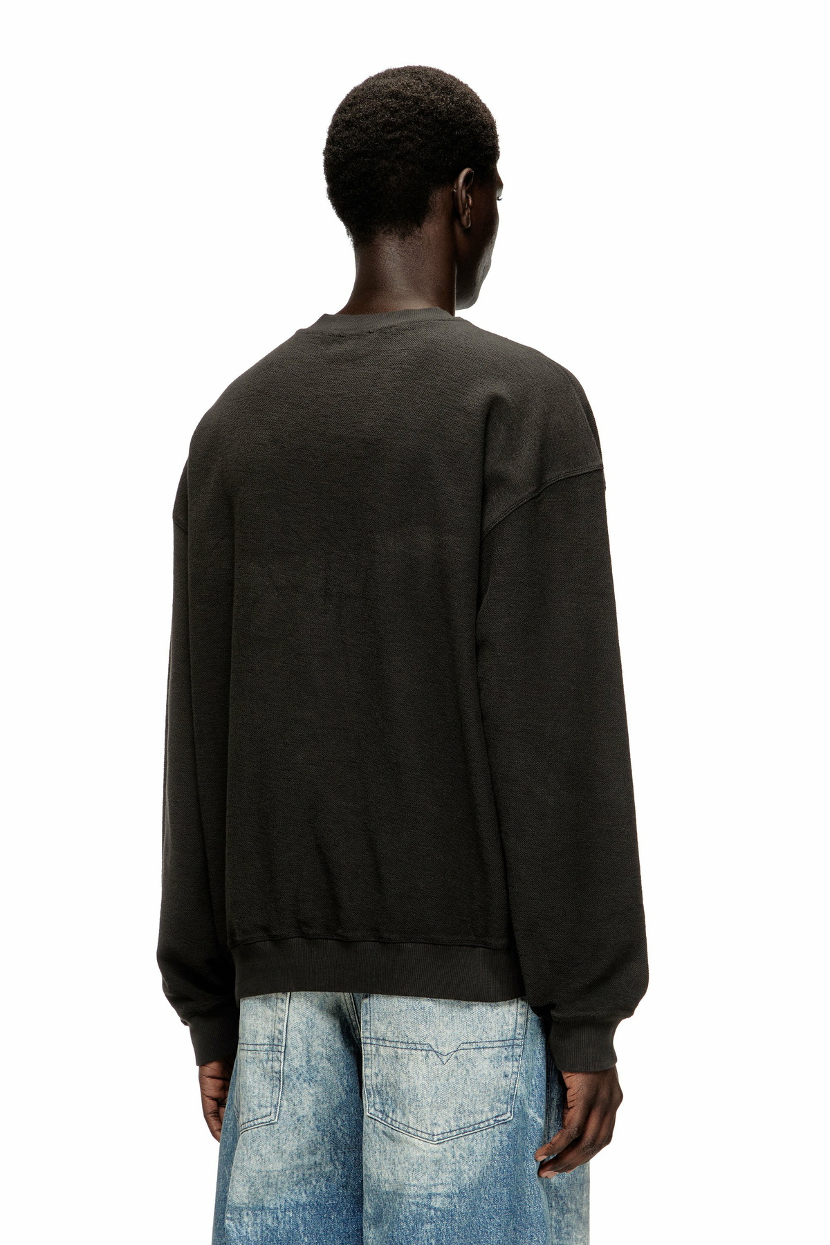 Diesel Sweatshirt with graffiti print - Sweaters Mens in Grey Diesel