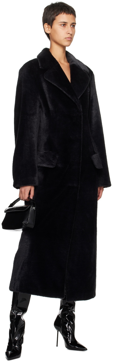 Stand Studio Black Izzy Faux-Fur Coat Stand Studio