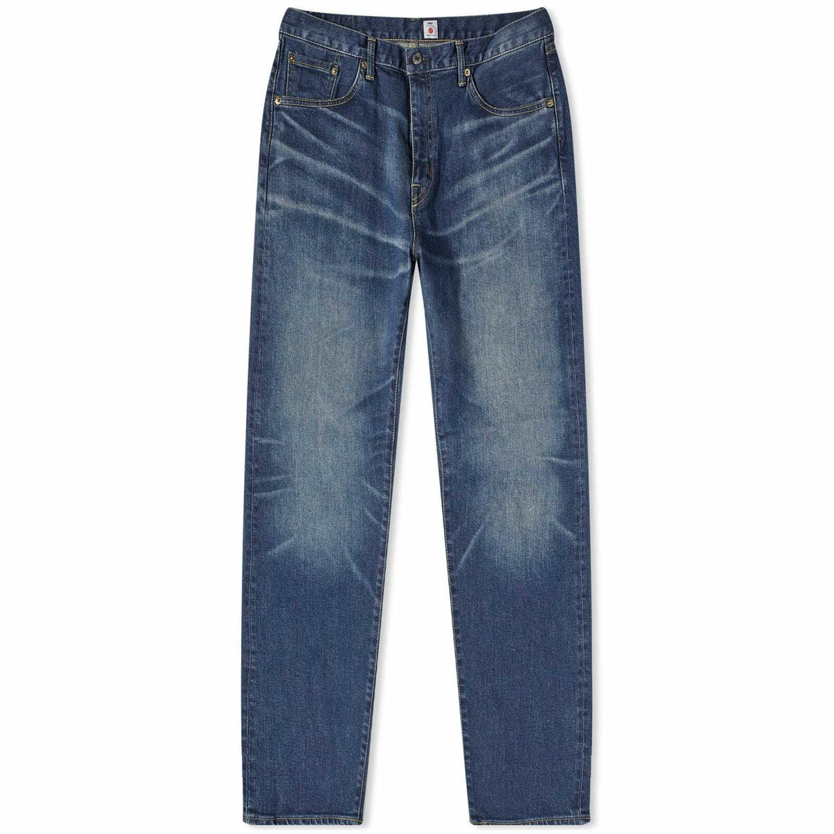 Edwin Men's Regular Tapered Green Selvedge Jean in Mid Dark Used Edwin