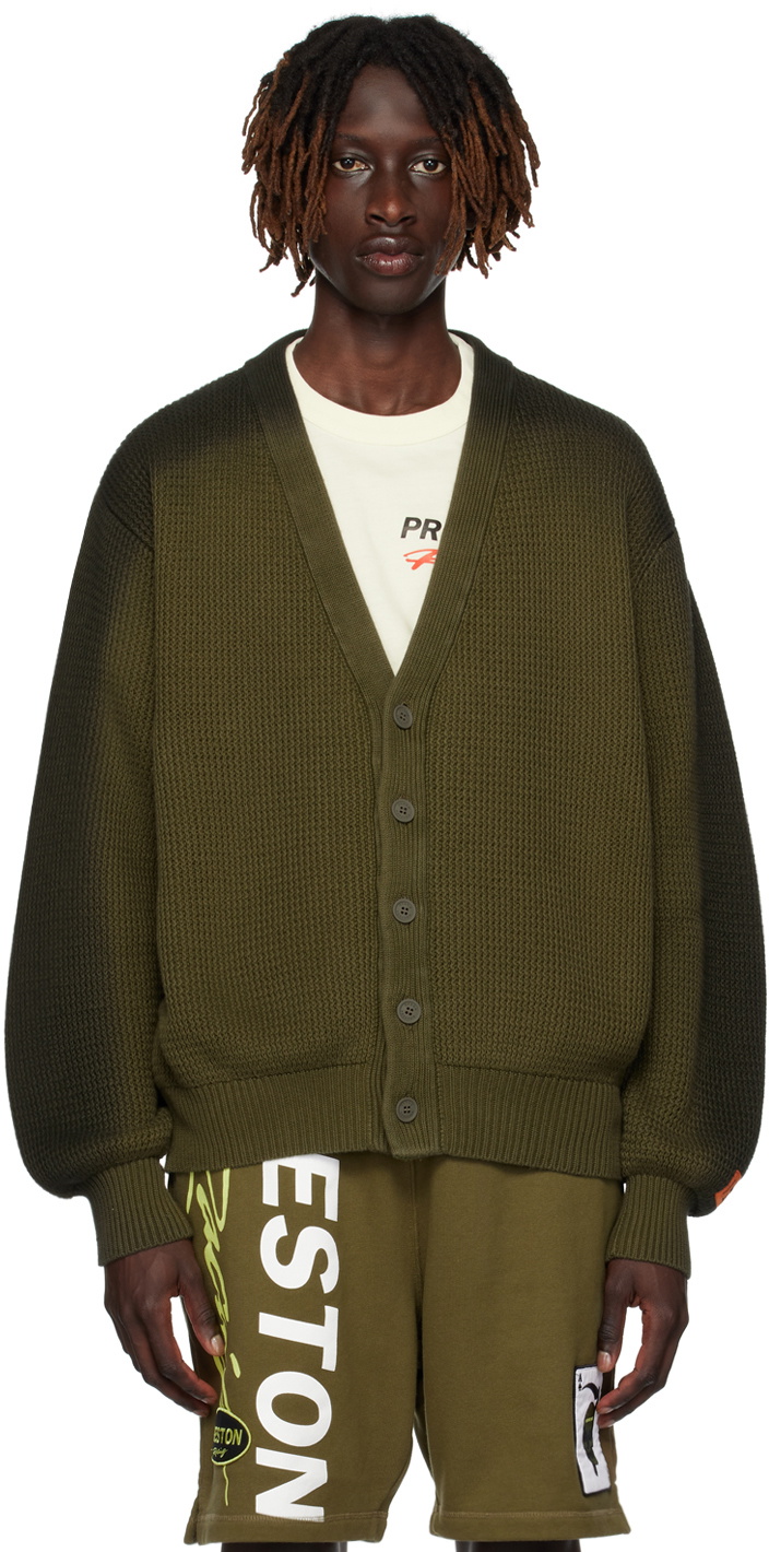 Heron Preston Khaki Gradient Cardigan Heron Preston