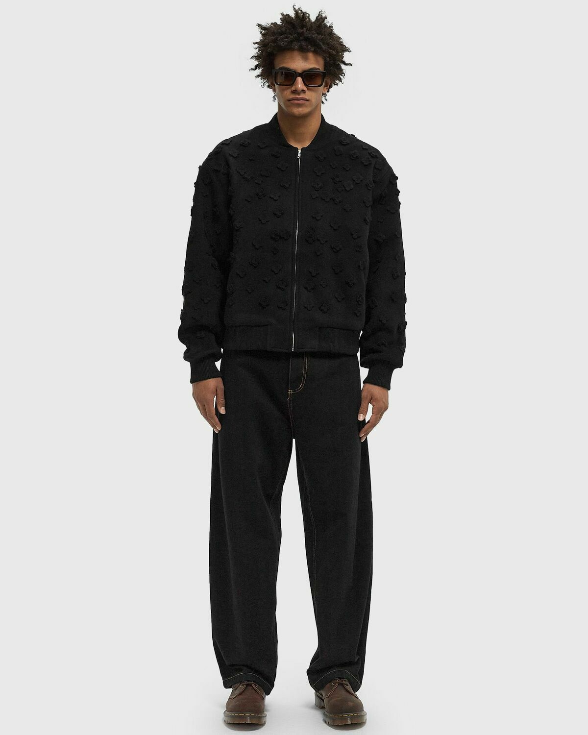Arte Antwerp Flower Wool Jacket Black Mens Bomber Jacket Arte Antwerp