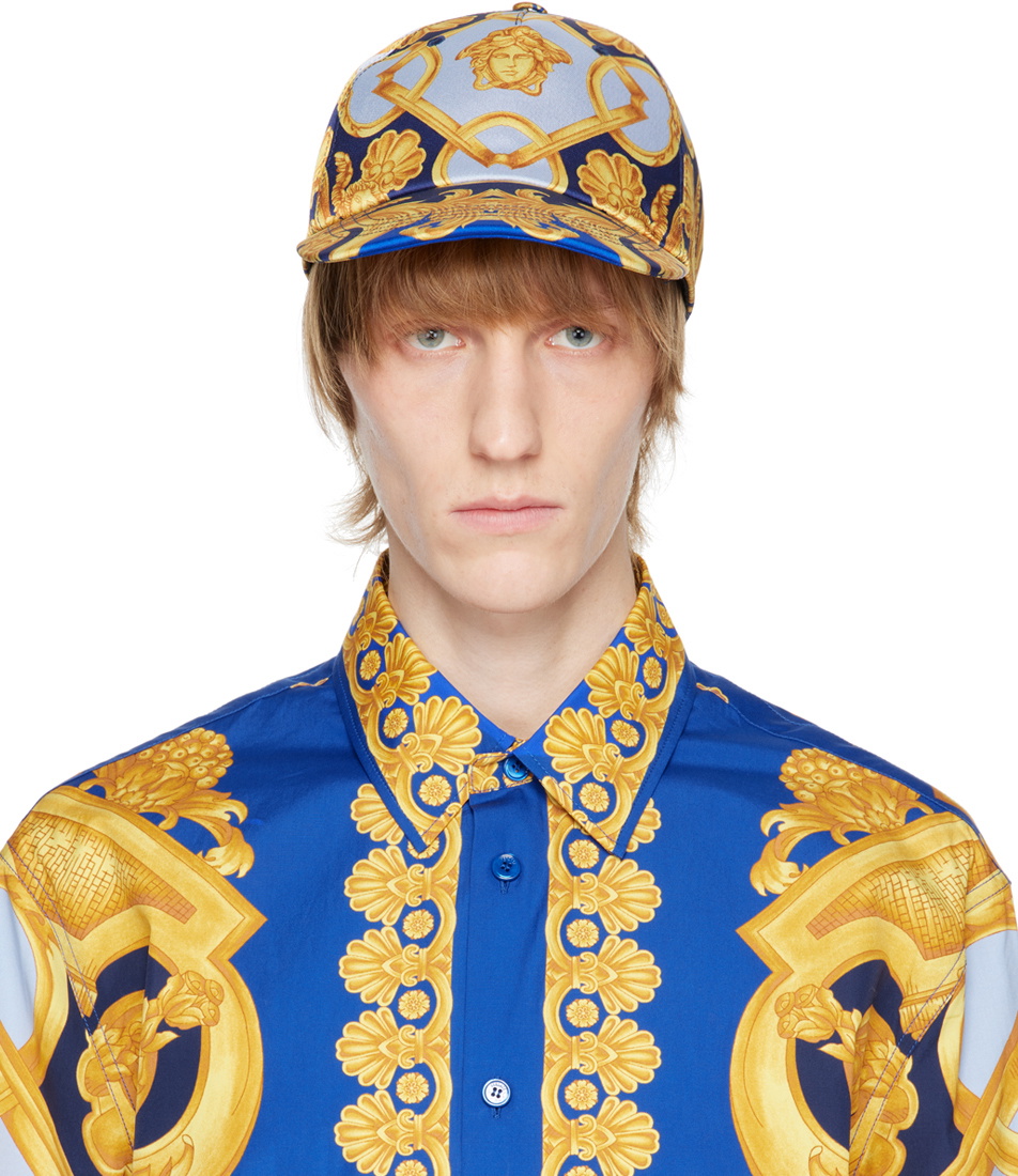 Versace Navy Barocco Cap Versace