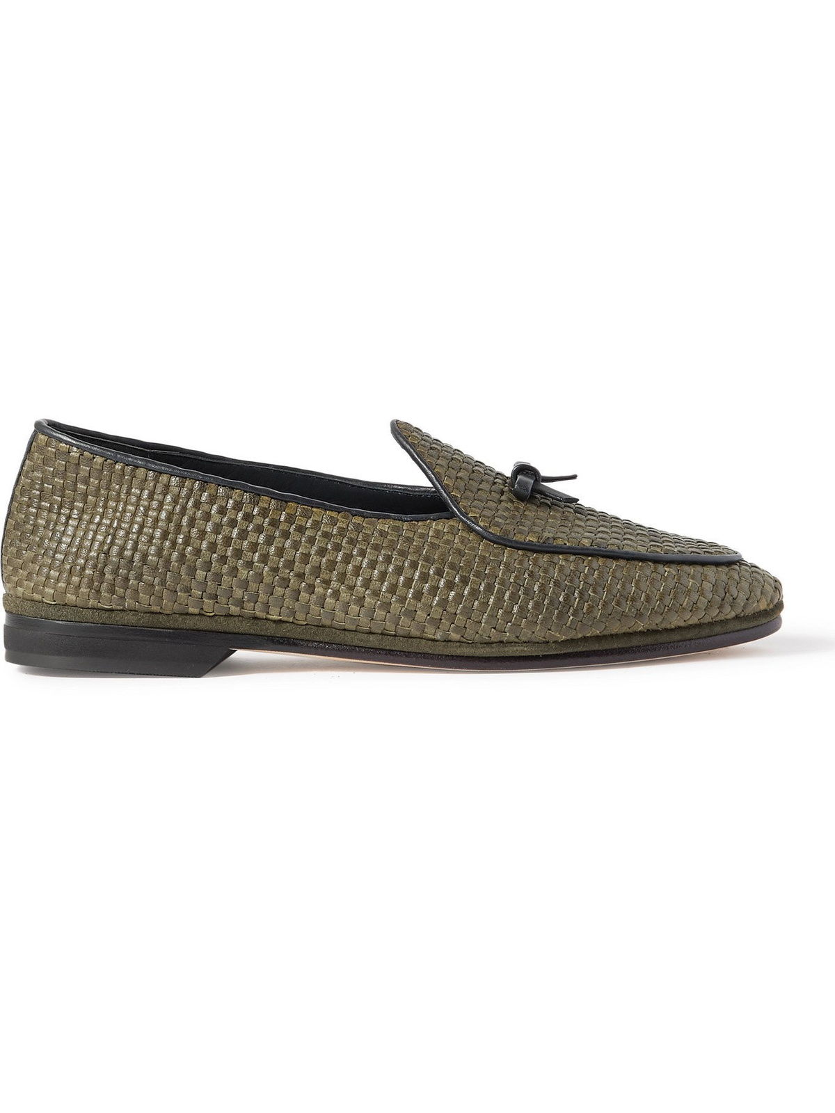 RUBINACCI - Marphy Woven Leather Loafers - Green - EU 40 Rubinacci