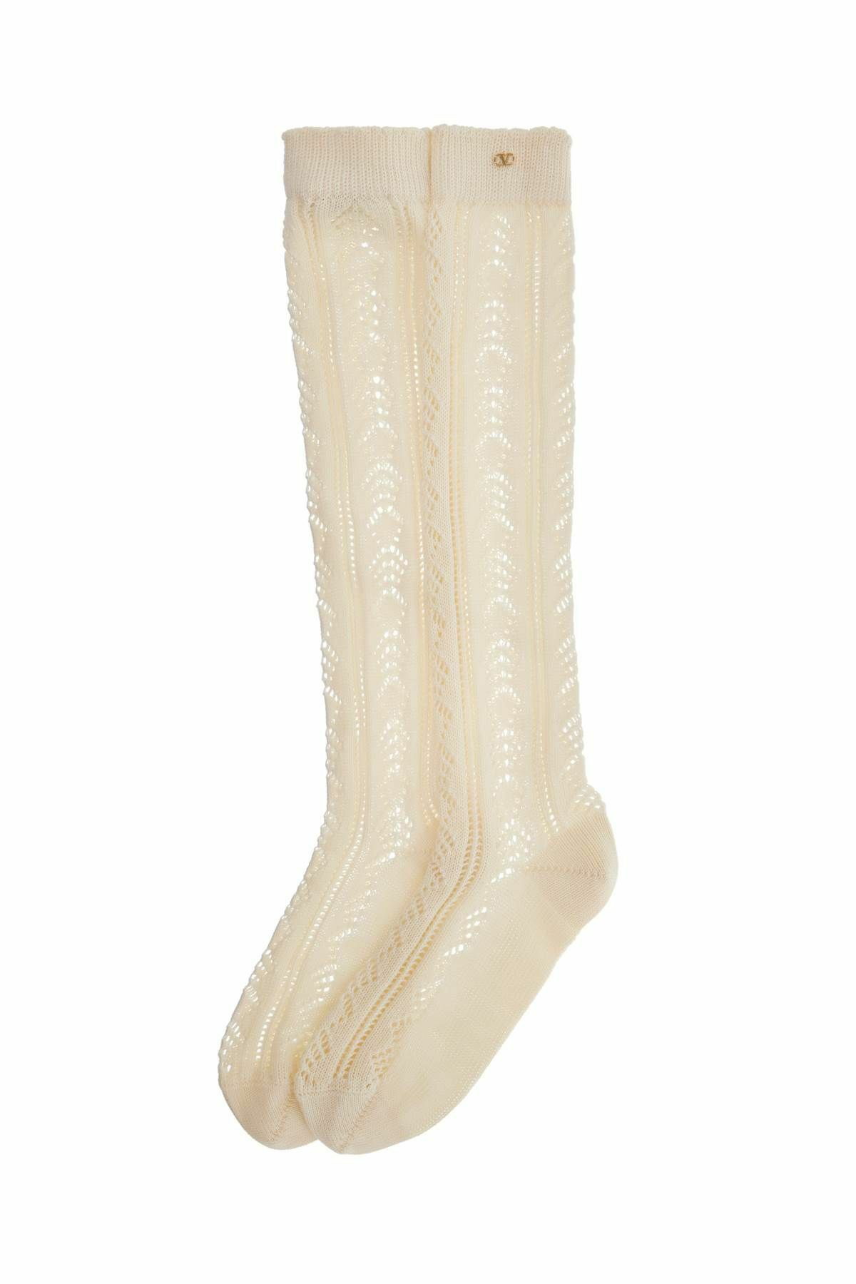 VALENTINO GARAVANI perforated cotton socks for Neutro Valentino Garavani