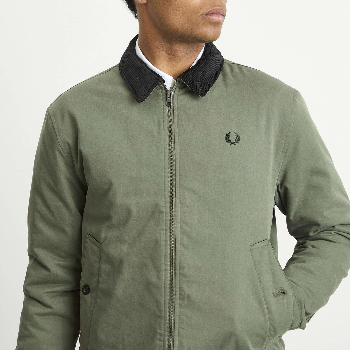 Fred Perry Men's Cotton Caban Jacket in Laurel W Grn Fred Perry
