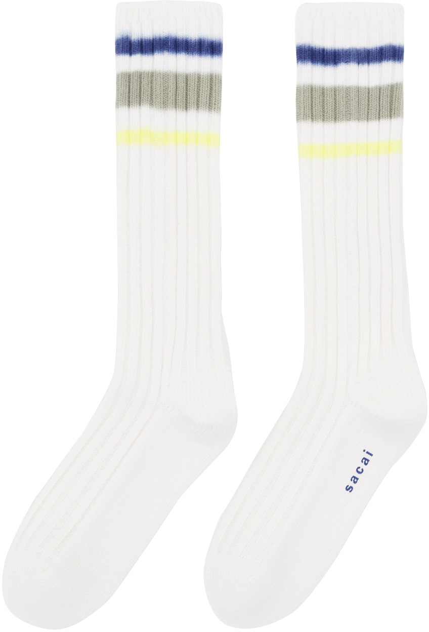sacai White Striped Socks Sacai