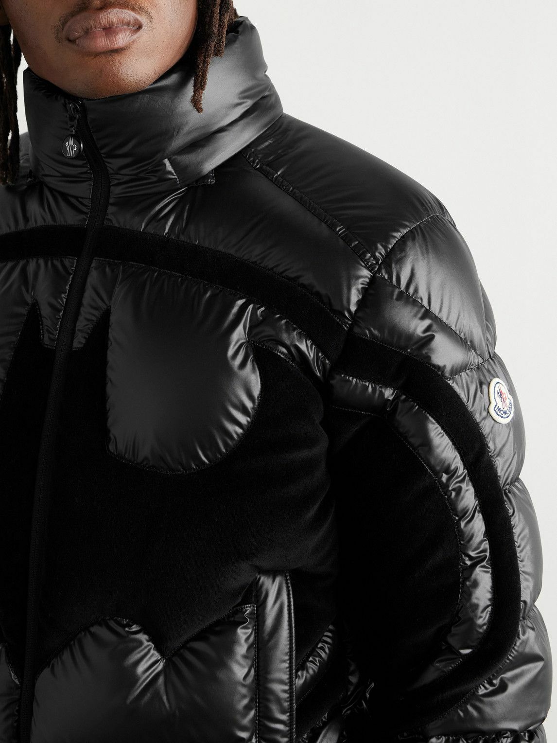 Moncler - Batman Solander Velvet-Trimmed Quilted Shell Down Hooded ...